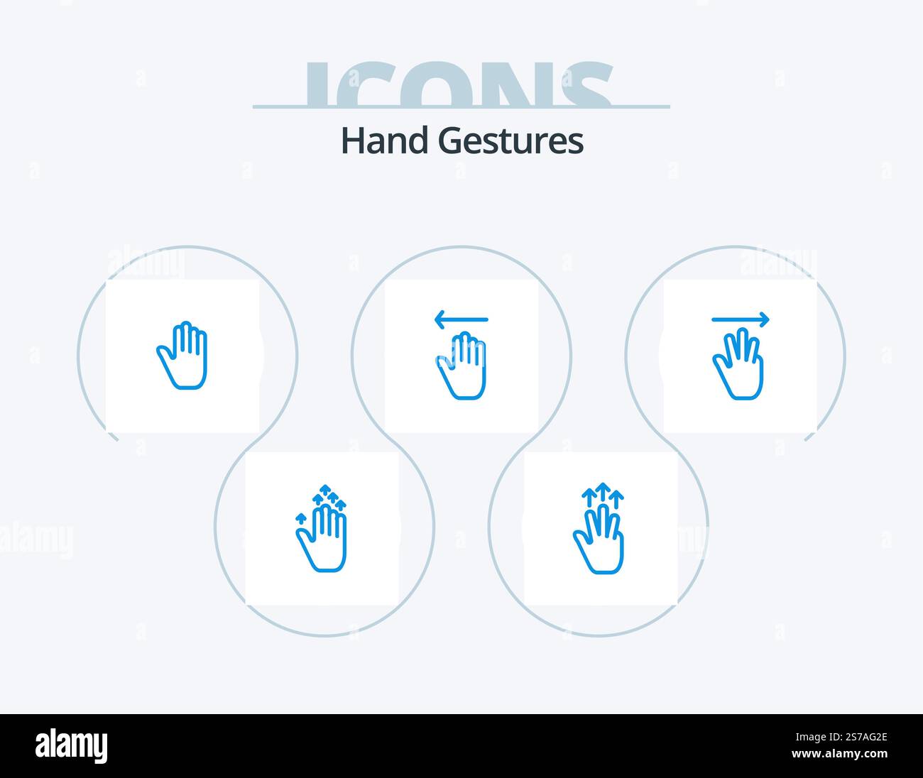 Hand Gestures Blue Icon Pack 5 Icon Design. hand. gestures. body ...
