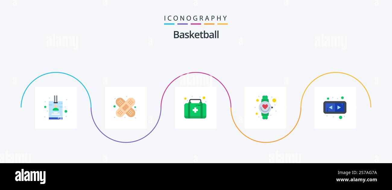 Basketball Flat 5 Icon Pack Including . horizontal. box. flip. watch ...