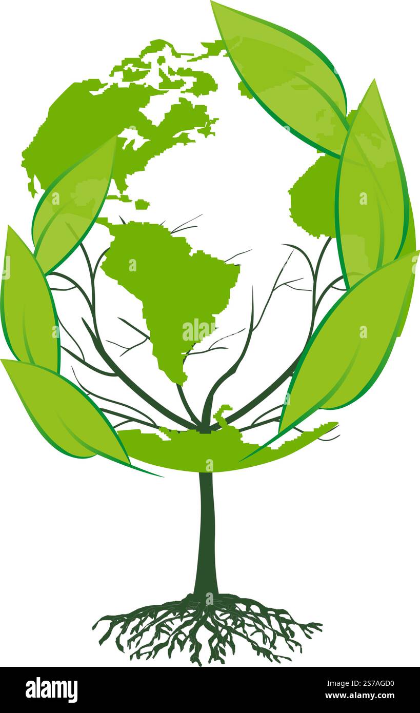 Climate change tree Stock Vector Images - Alamy
