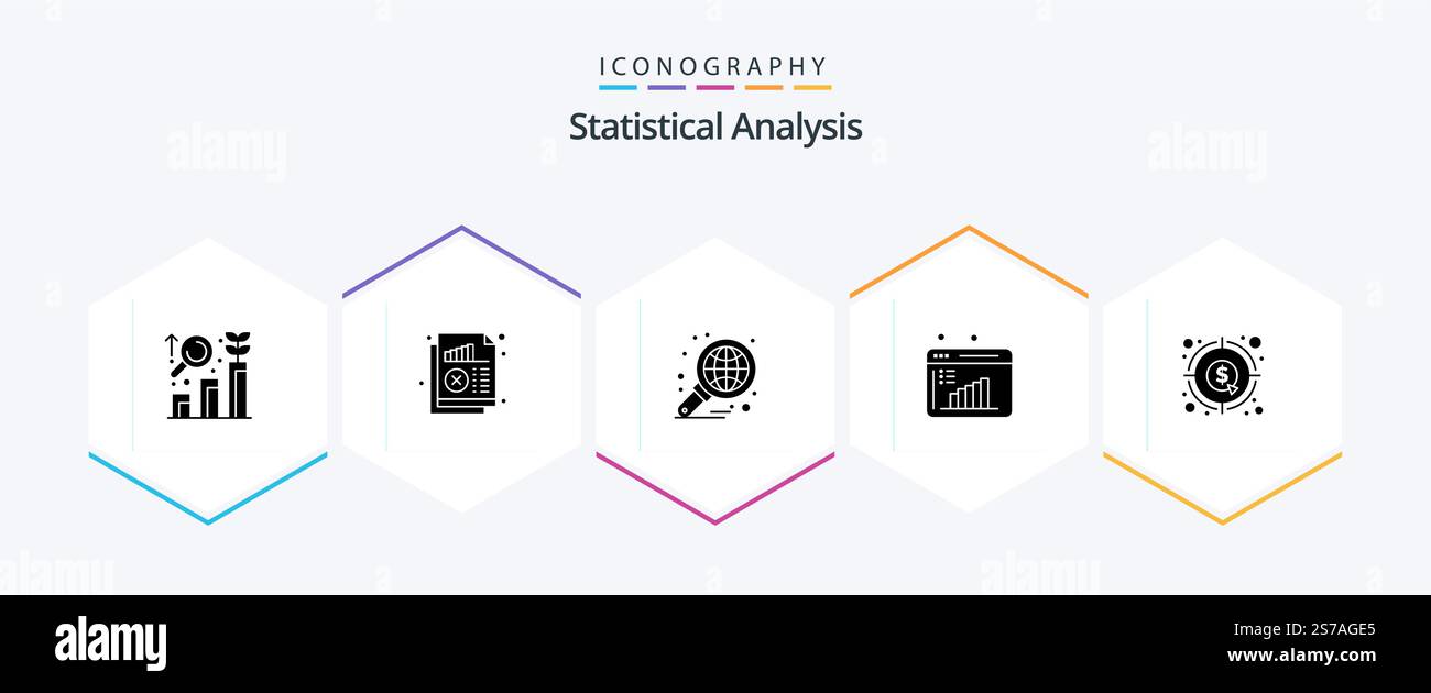 Statistical Analysis 25 Glyph icon pack including data evaluation ...
