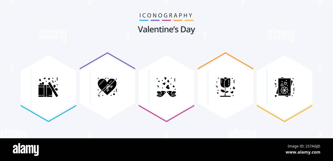 Valentines Day 25 Glyph icon pack including valentine. card. couple ...