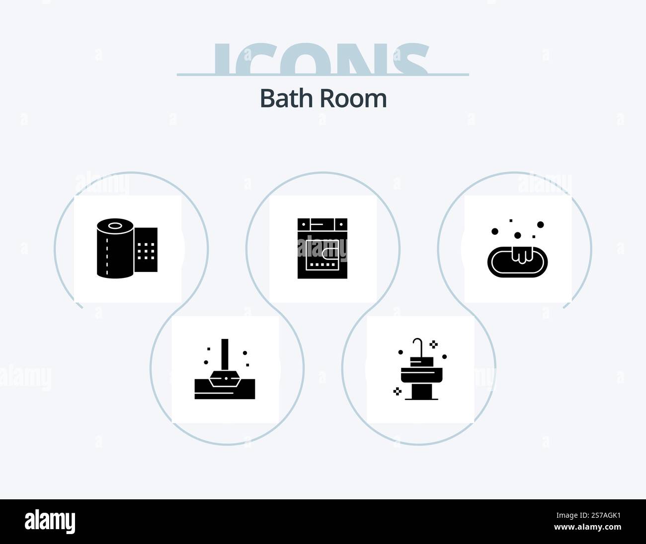 Bath Room Glyph Icon Pack 5 Icon Design. . washroom. toilet. clean ...