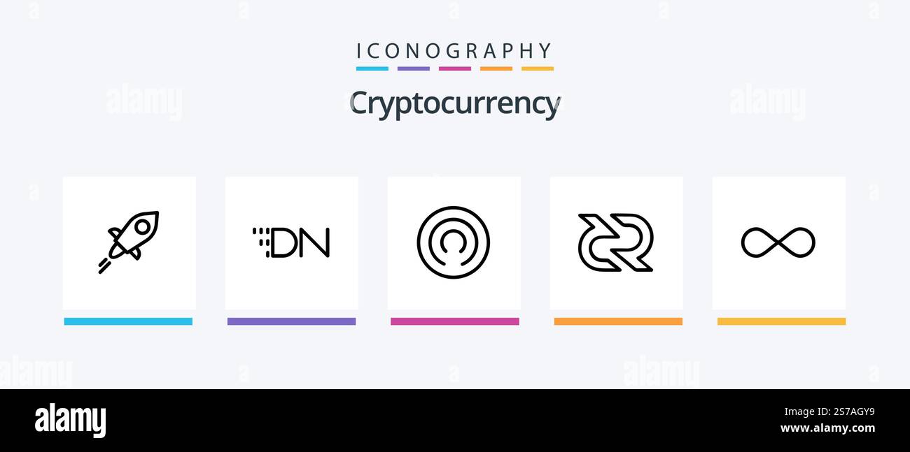 Cryptocurrency Line 5 Icon Pack Including omni. crypto. plus. coin ...