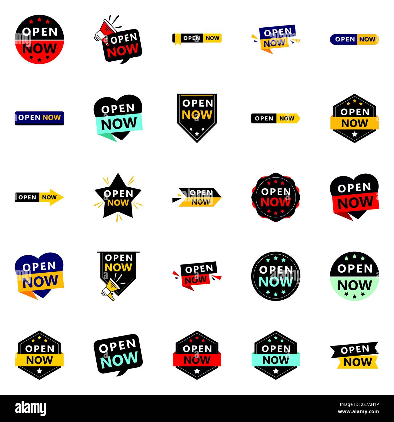 25 Customizable Open Now Banners for Your Business Stock Vector Image ...