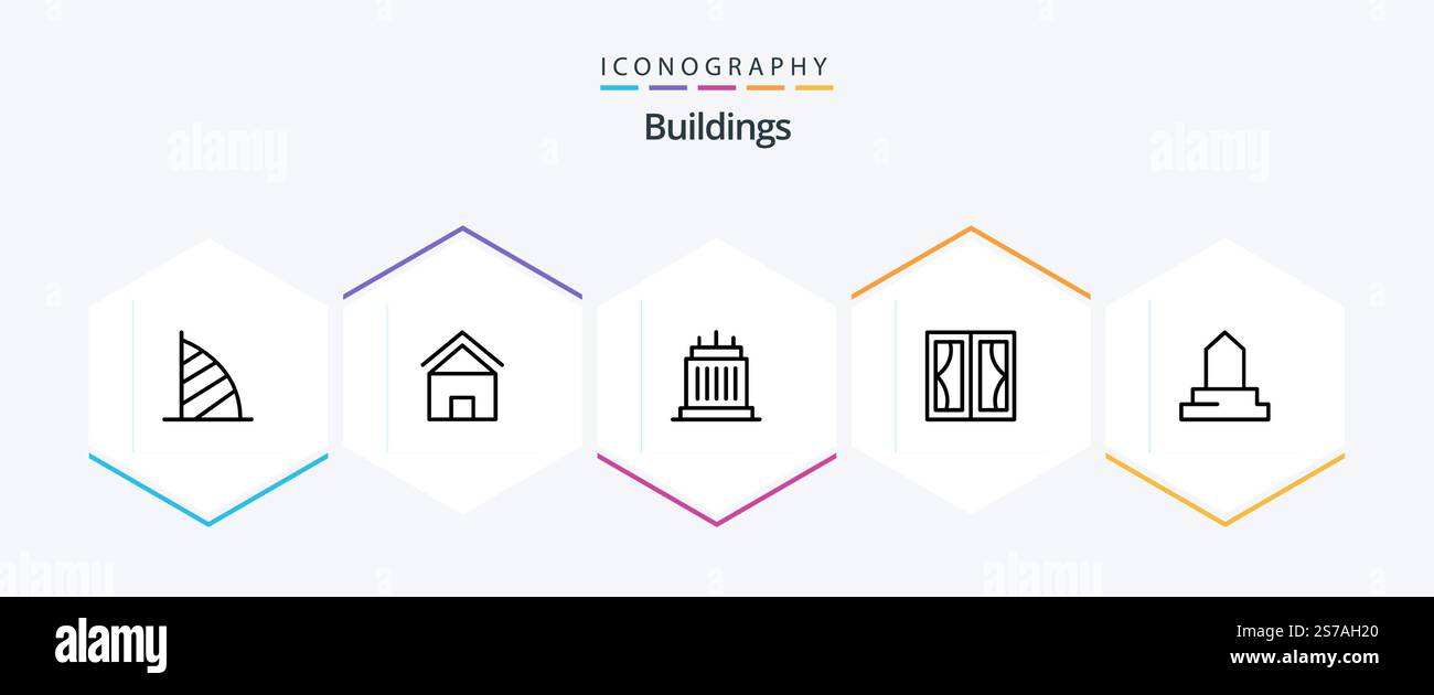 Buildings 25 Line icon pack including furniture. buildings. house. real ...