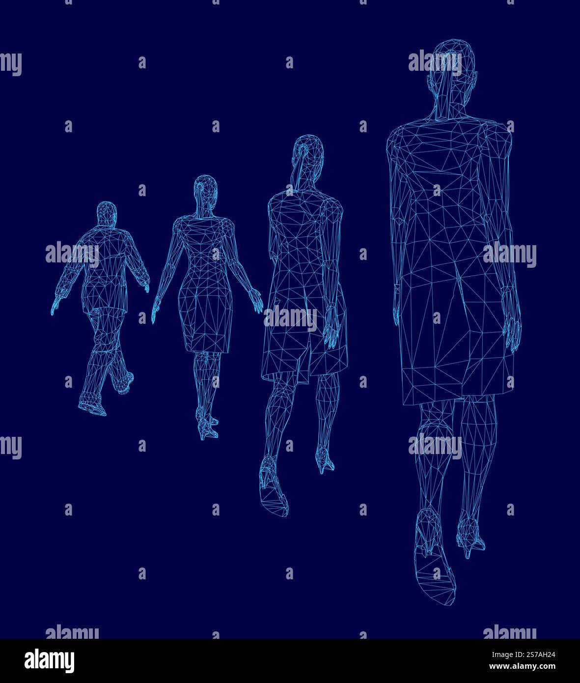 Group of people wireframe are walking Stock Vector Image & Art - Alamy