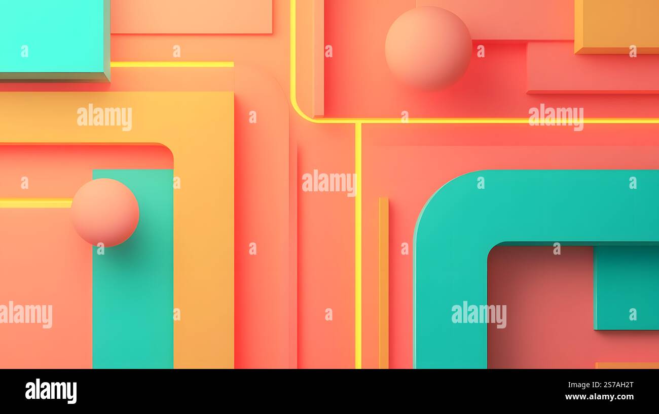 Minimalist geometric trust map design featuring abstract 3D shapes ...