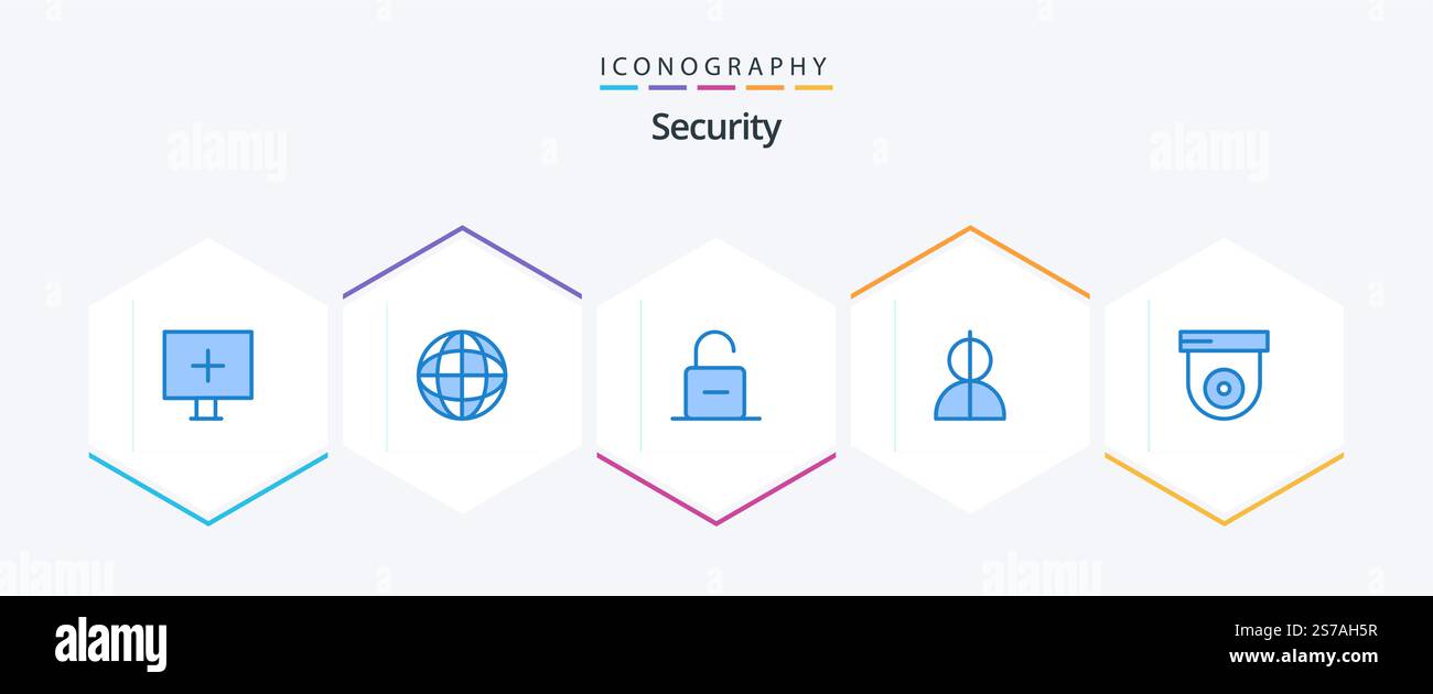 Security 25 Blue icon pack including camera. profile. padlock ...