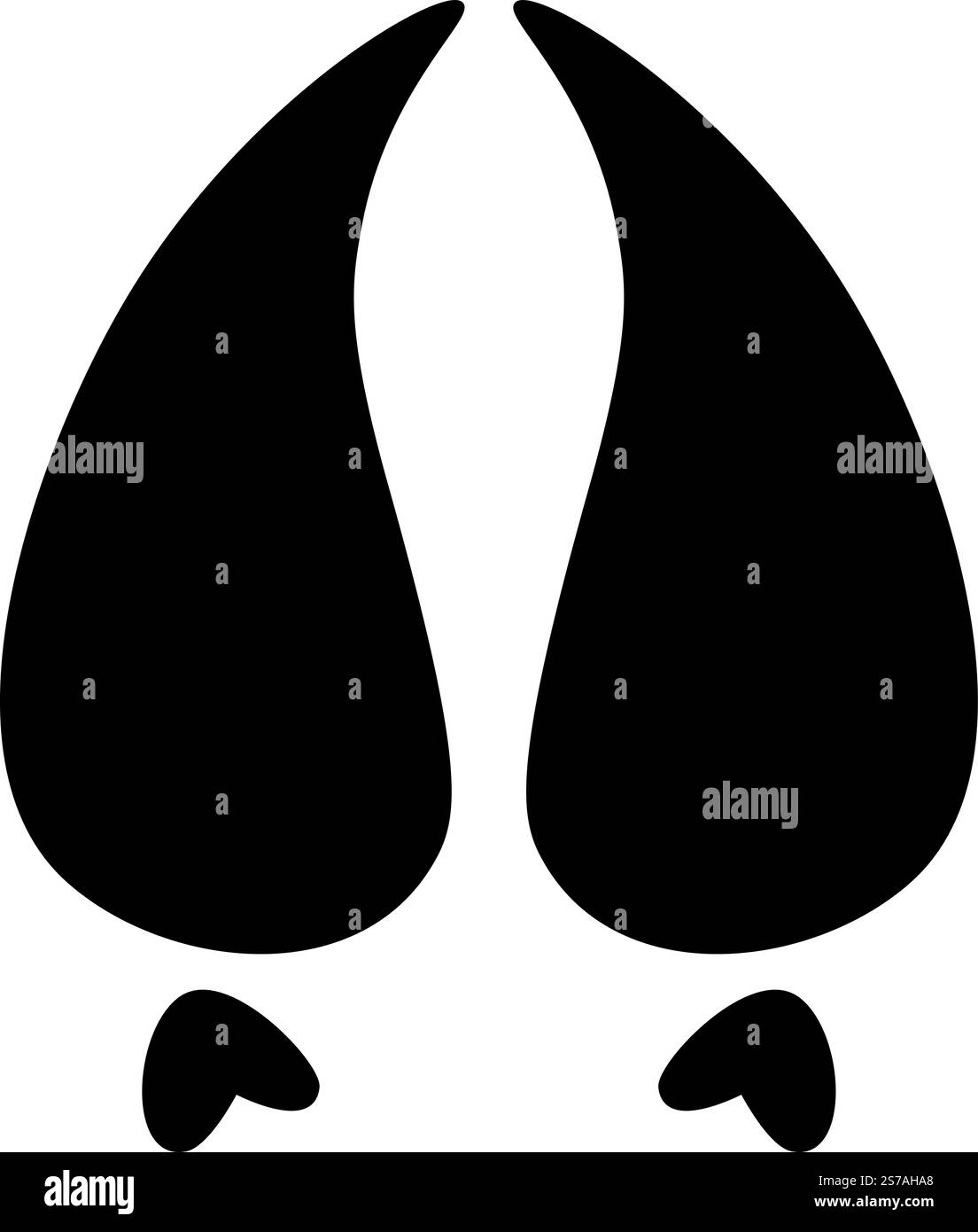 Icon of wild pig trails. Print of pig footsteps. Graphic line isolated ...