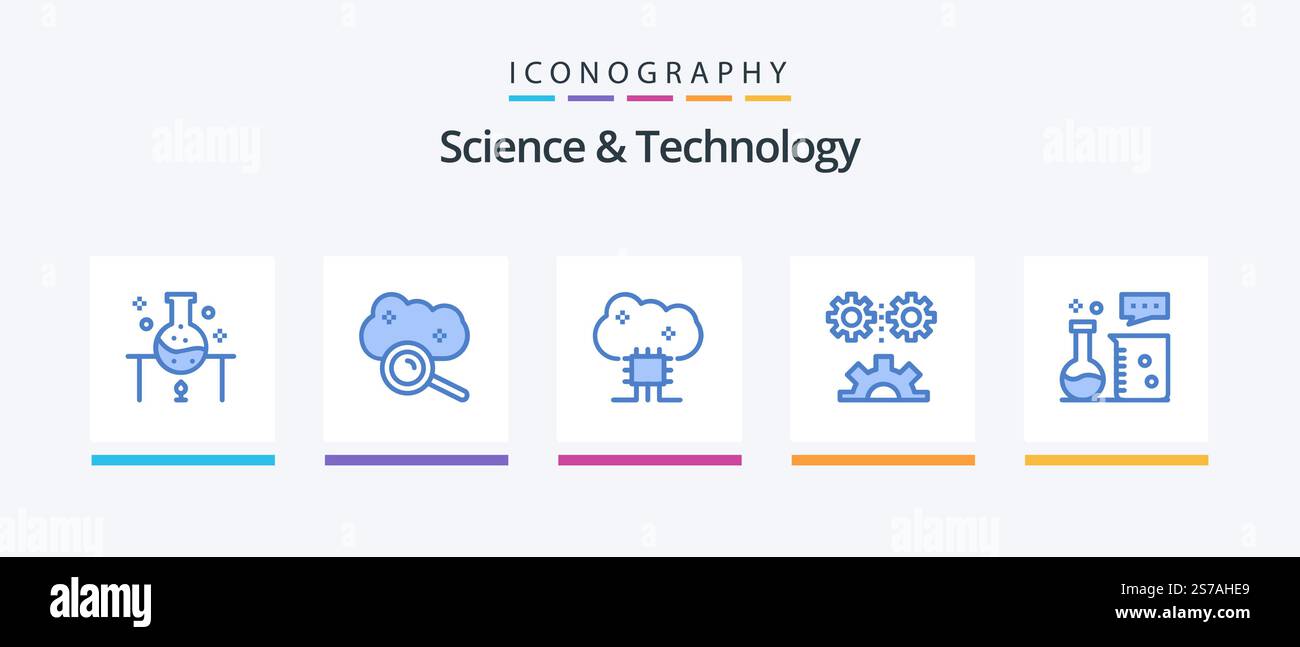 Science And Technology Blue 5 Icon Pack Including engineering science ...