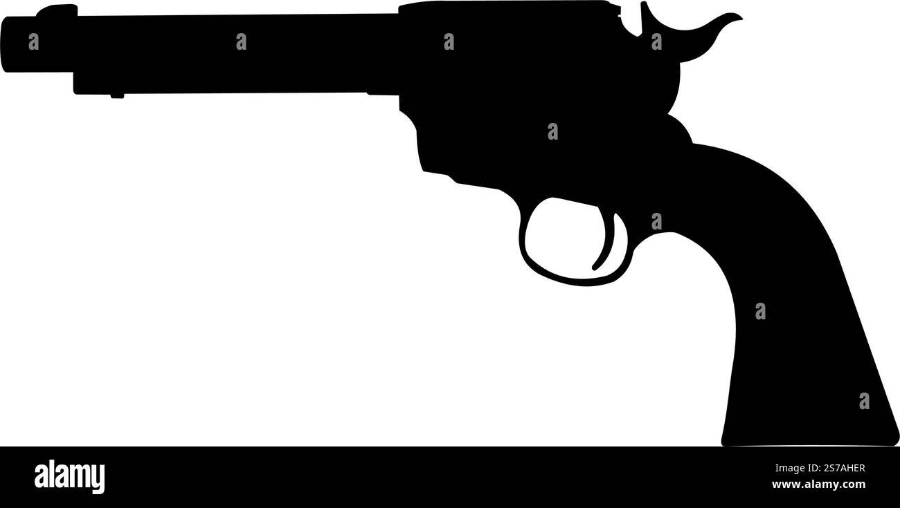 silhouette of six-shot revolver, colt Stock Vector Image & Art - Alamy