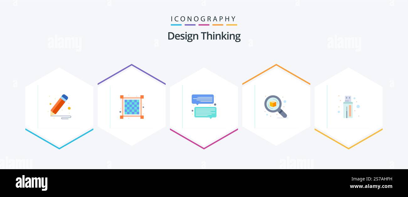 Design Thinking 25 Flat icon pack including . connector. message. cable ...