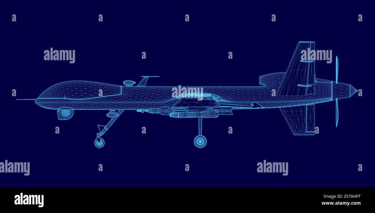 Blue image of a fighter jet. The jet is shown in a stylized way, with ...