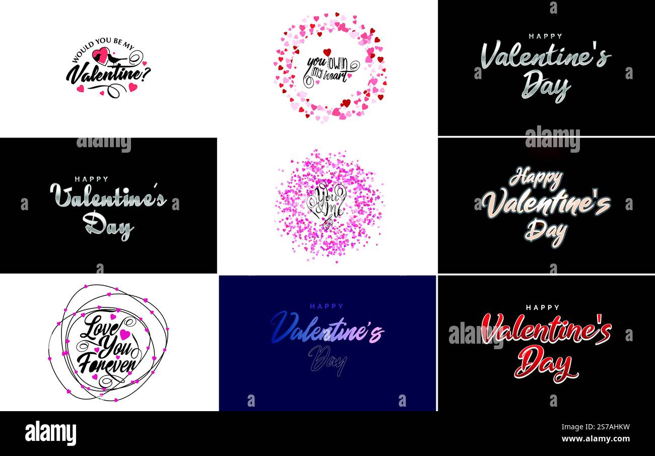 Pink October logo with hearts calligraphy lettering isolated on white ...