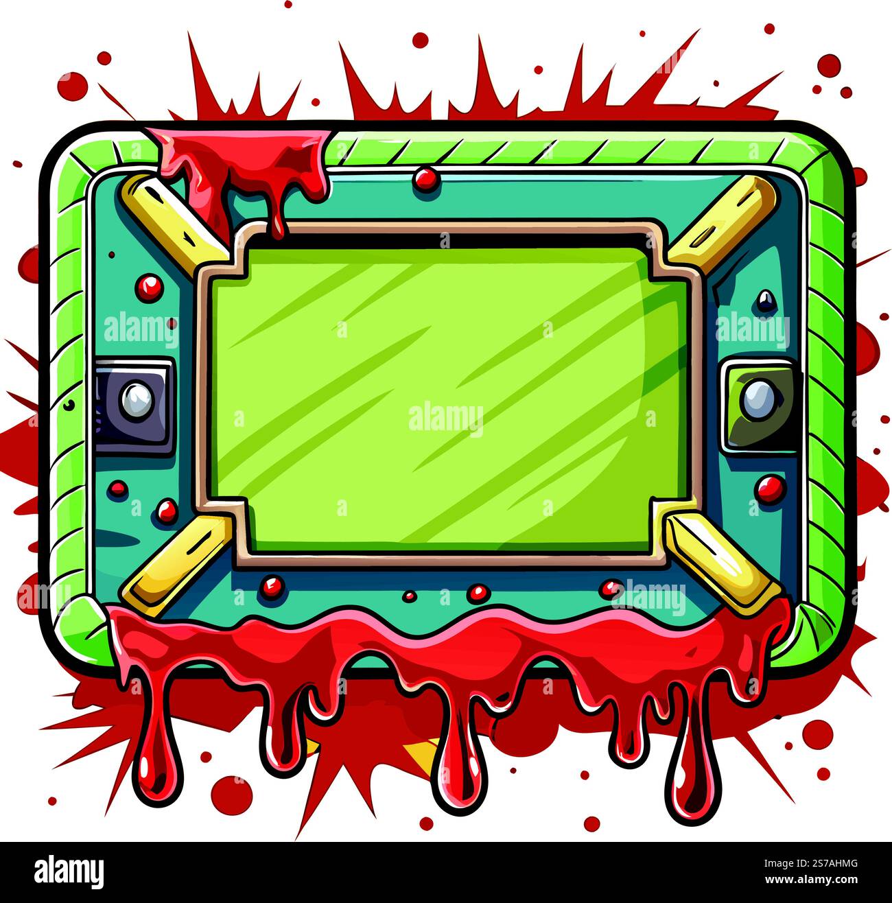 Gruesome and colorful bloody border frame illustration with creative ...