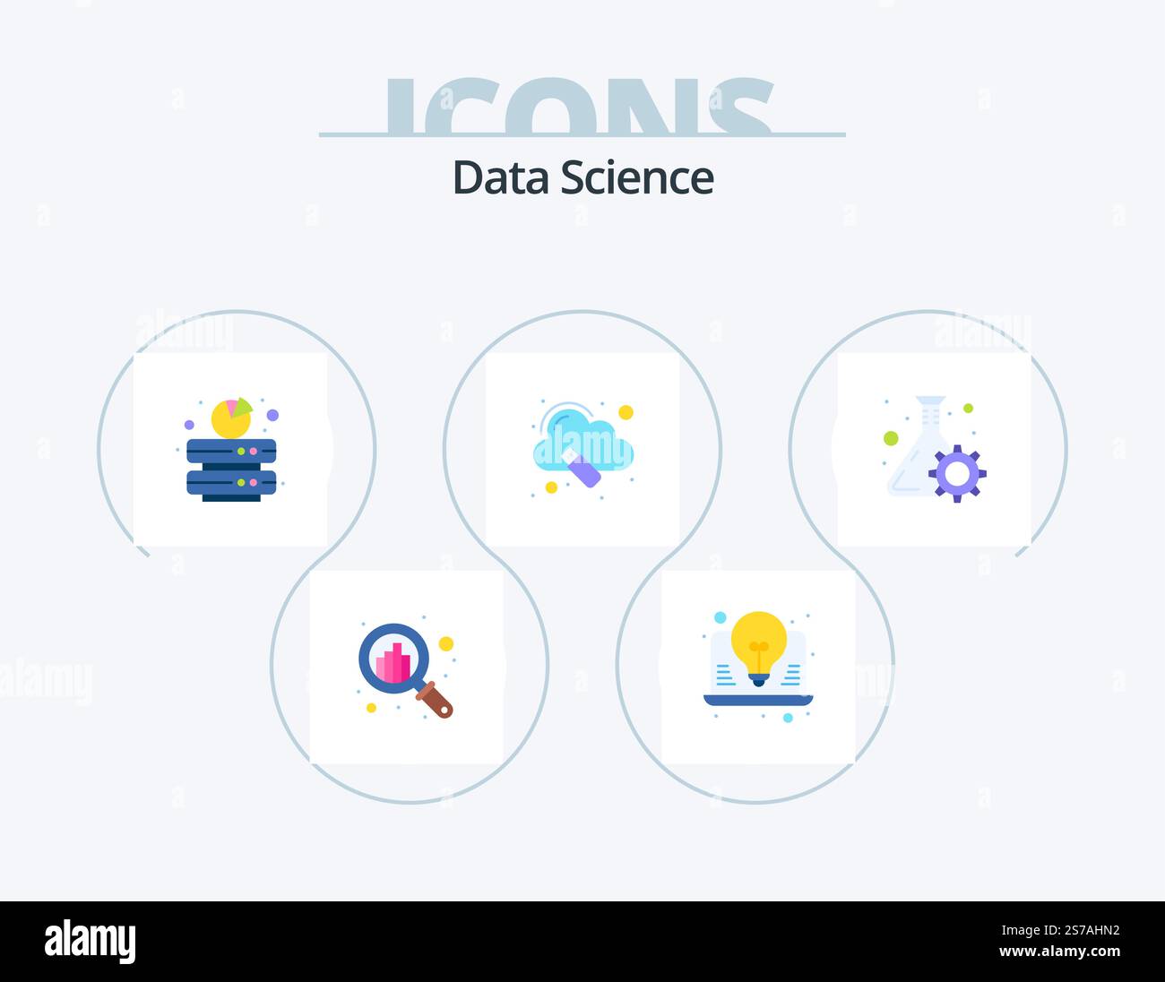 Data Science Flat Icon Pack 5 Icon Design. flask. storage. backup. data ...
