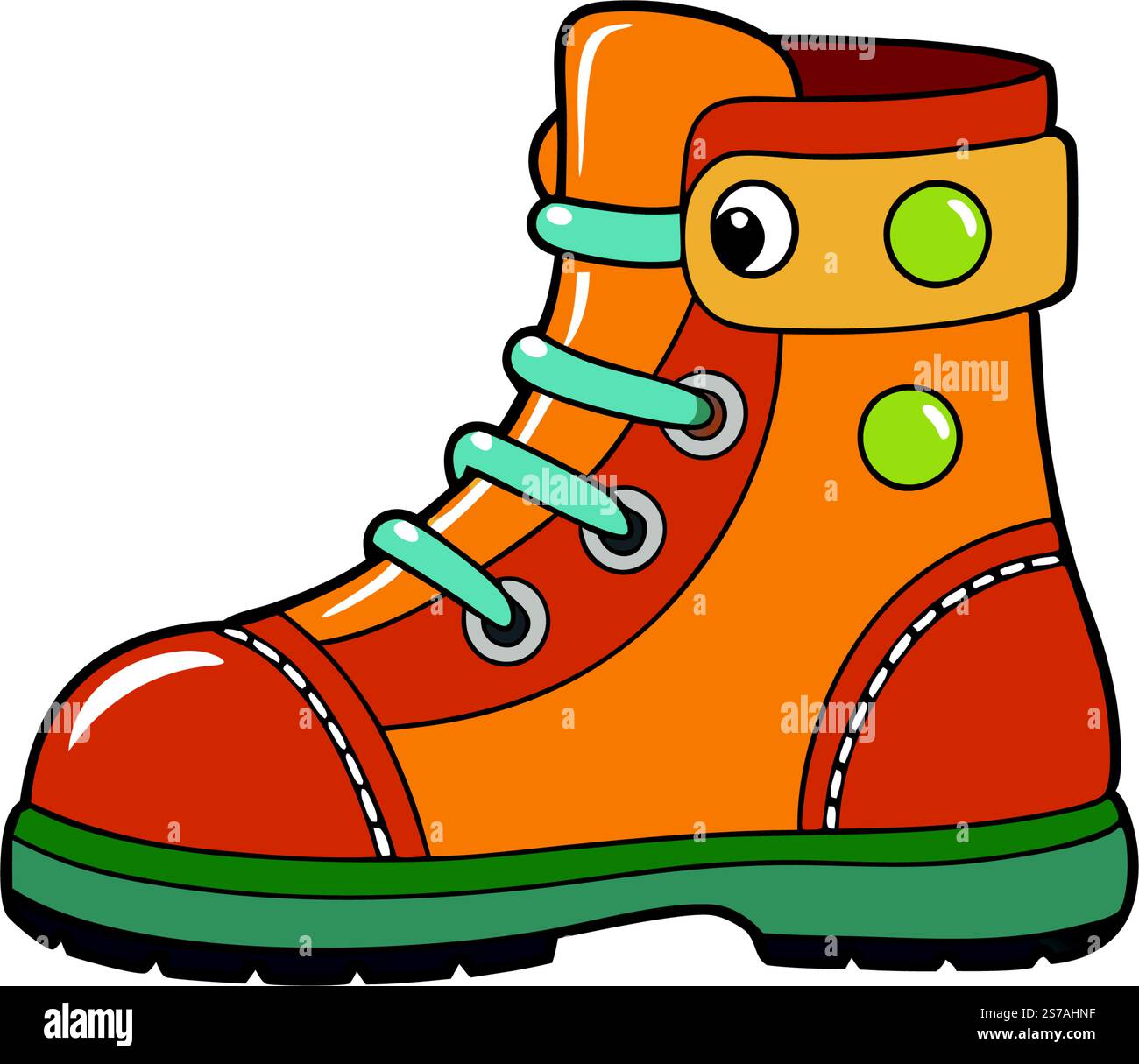 Colorful cartoon boot with vibrant details, isolated on white ...