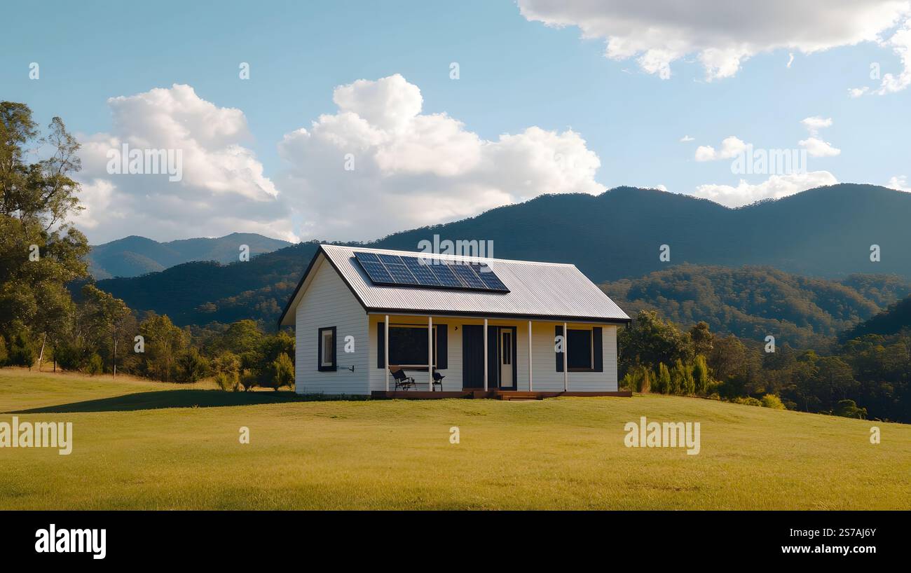 Solar-powered mountain lodge in a scenic natural setting,with solar ...