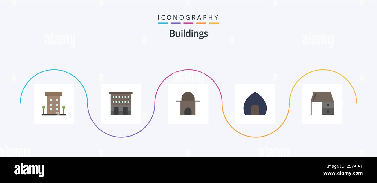 Buildings Flat 5 Icon Pack Including historical building. building ...