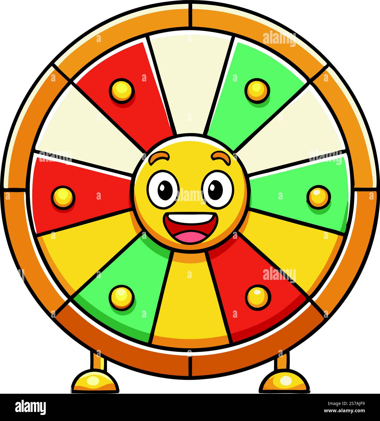 Playful spinning fortune wheel graphic with bright colors and fun ...