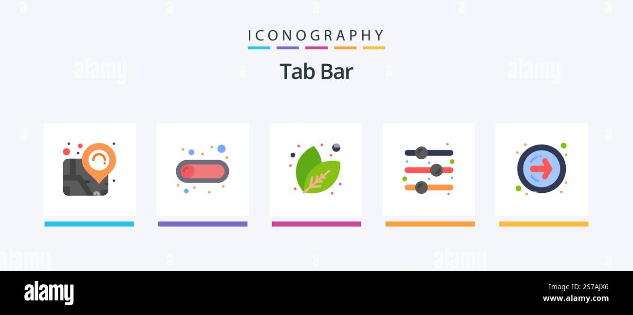 Tab Bar Flat 5 Icon Pack Including . next. nature. forward arrow. on ...