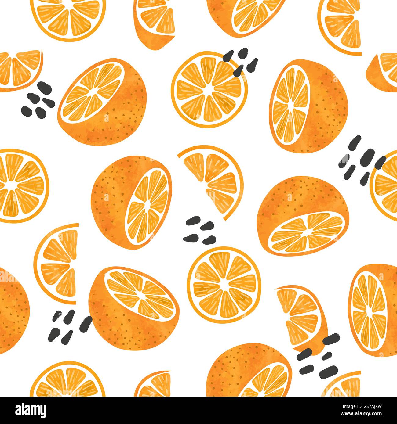Seamless orange fruit pattern. Vector citrus background Stock Vector Image & Art - Alamy