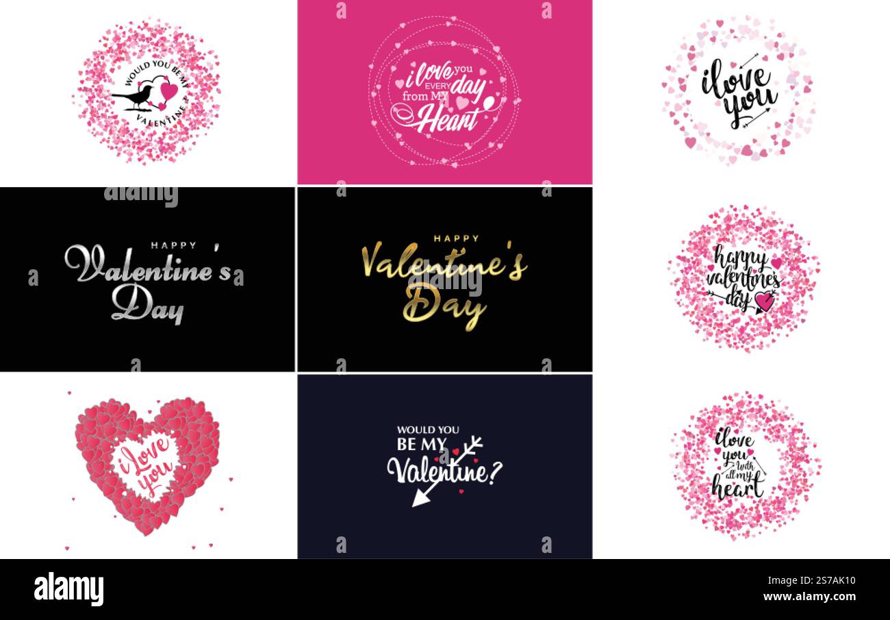 Be My Valentine lettering with a heart design. suitable for use in ...