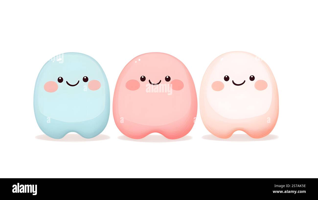 Cute and friendly cartoon tooth family characters in pastel colors ...