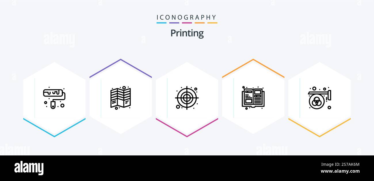 Printing 25 Line icon pack including design. advertisement. circular ...