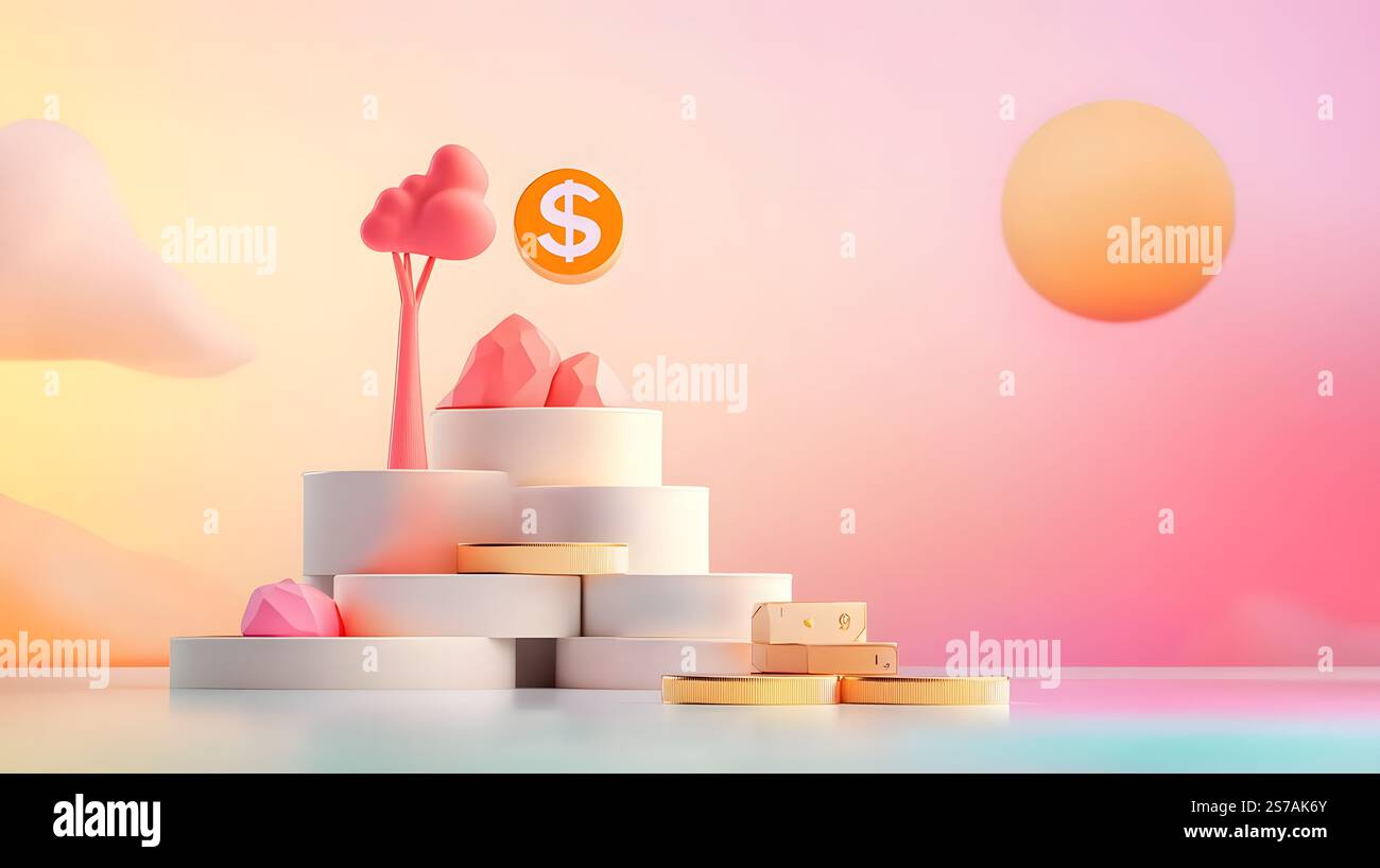 Detailed cash flow infographic on a gradient background,symbolizing ...