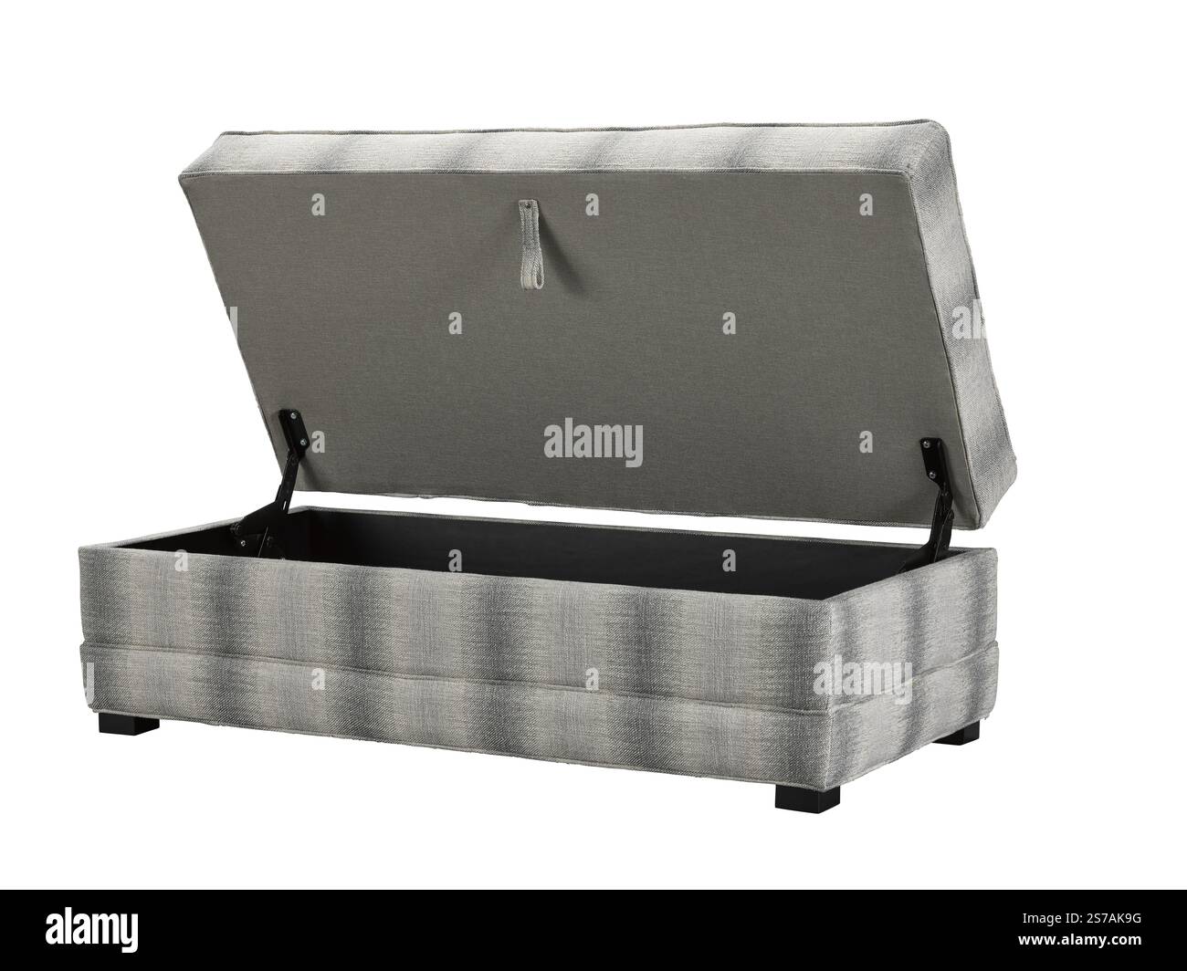 fabric stools ottoman couch with wooden legs + clipping path. The ...