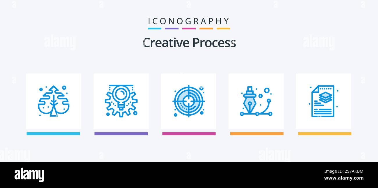 Creative Process Blue 5 Icon Pack Including process. process. target ...