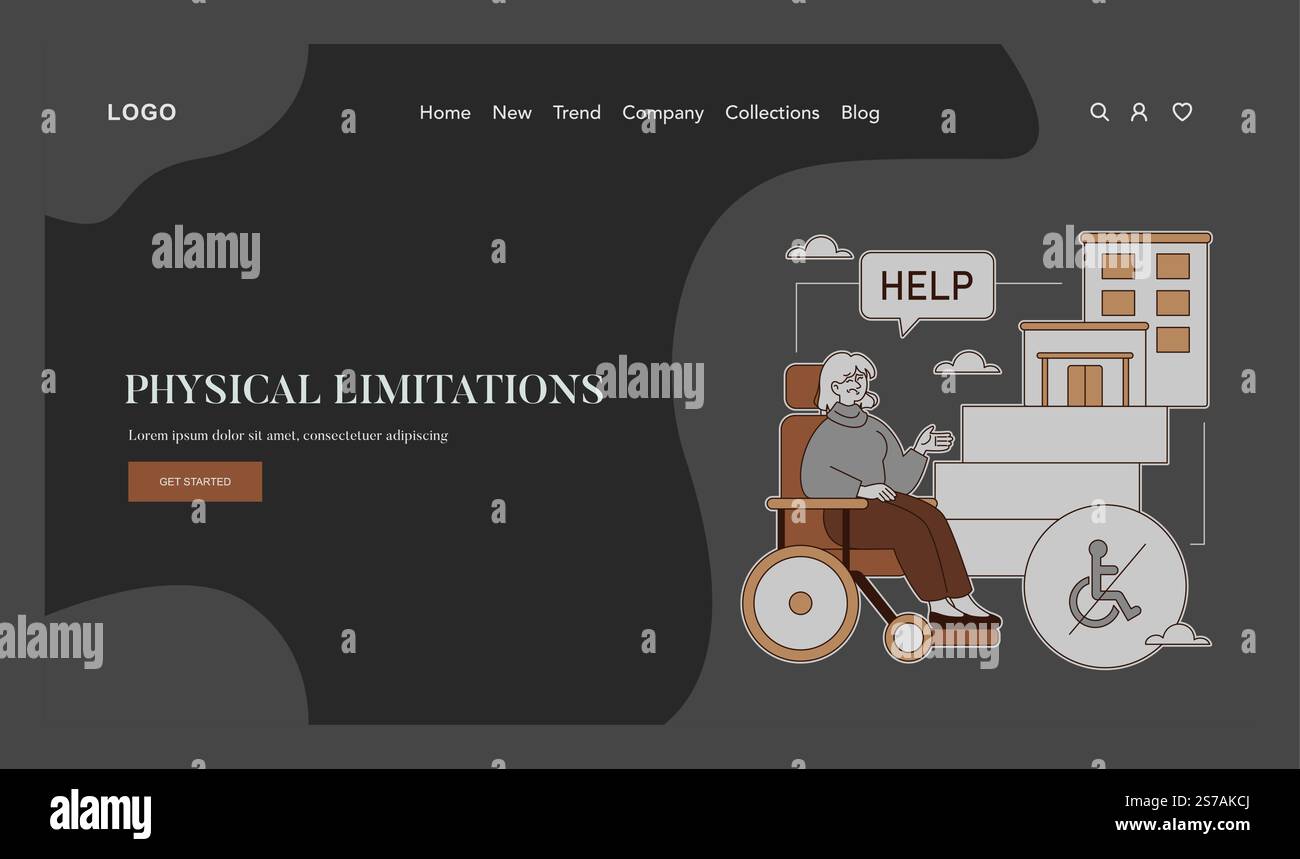 Retirement challenge concept. Elderly person in wheelchair facing ...