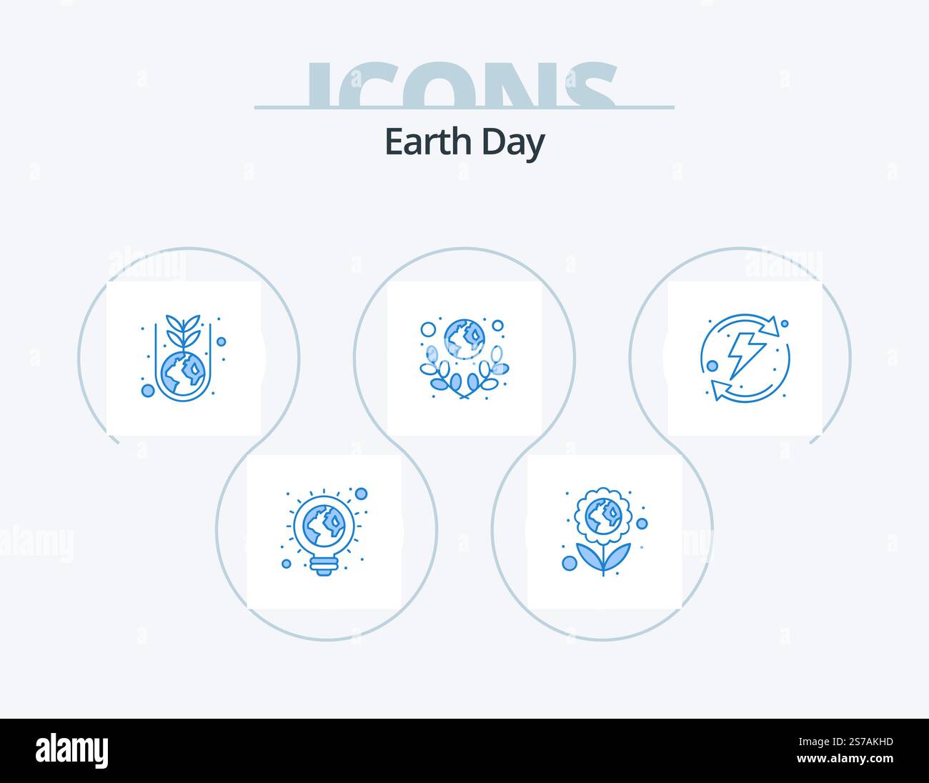 Earth Day Blue Icon Pack 5 Icon Design. world. planet. green. green ...