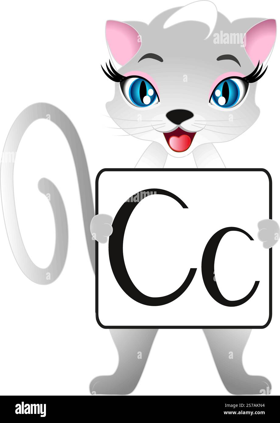 Educational games for children English. Cat with letters Cc Stock ...