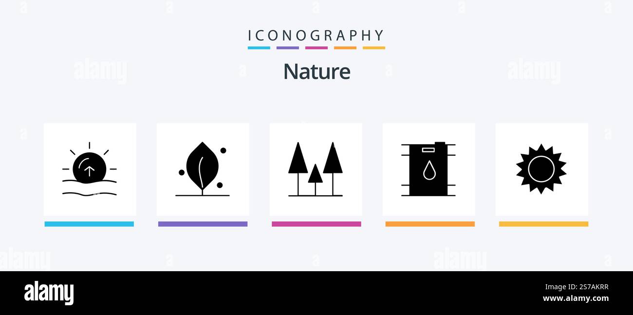 Nature Glyph 5 Icon Pack Including . garden. nature. flower. oil ...