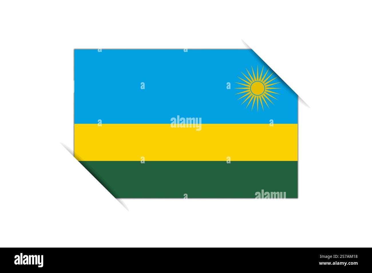 Rwanda flag - rectangle colorful flag representing a country cultural ...