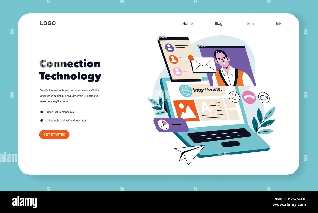 Remote Work concept. A user engaging with digital communication through ...