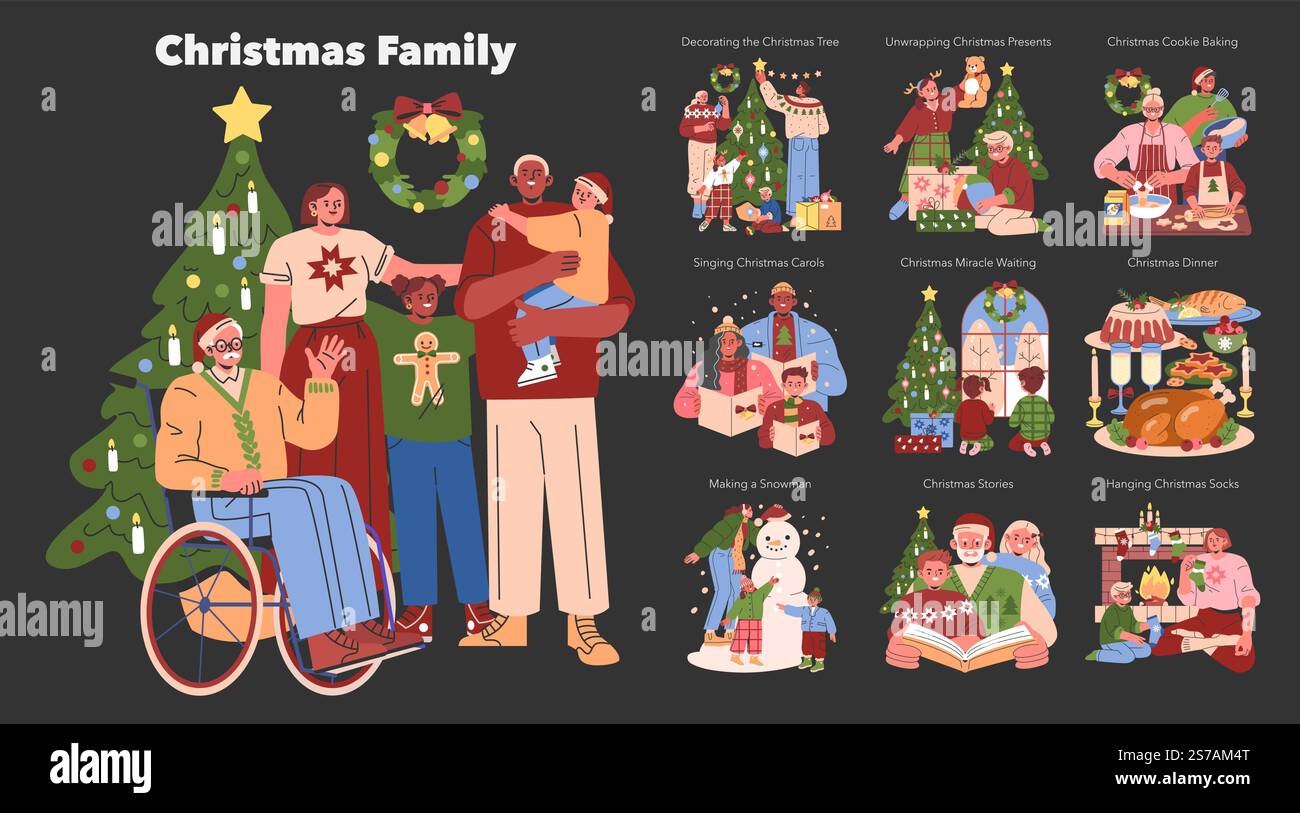 Christmas Family set. Heartwarming holiday activities with loved ones ...