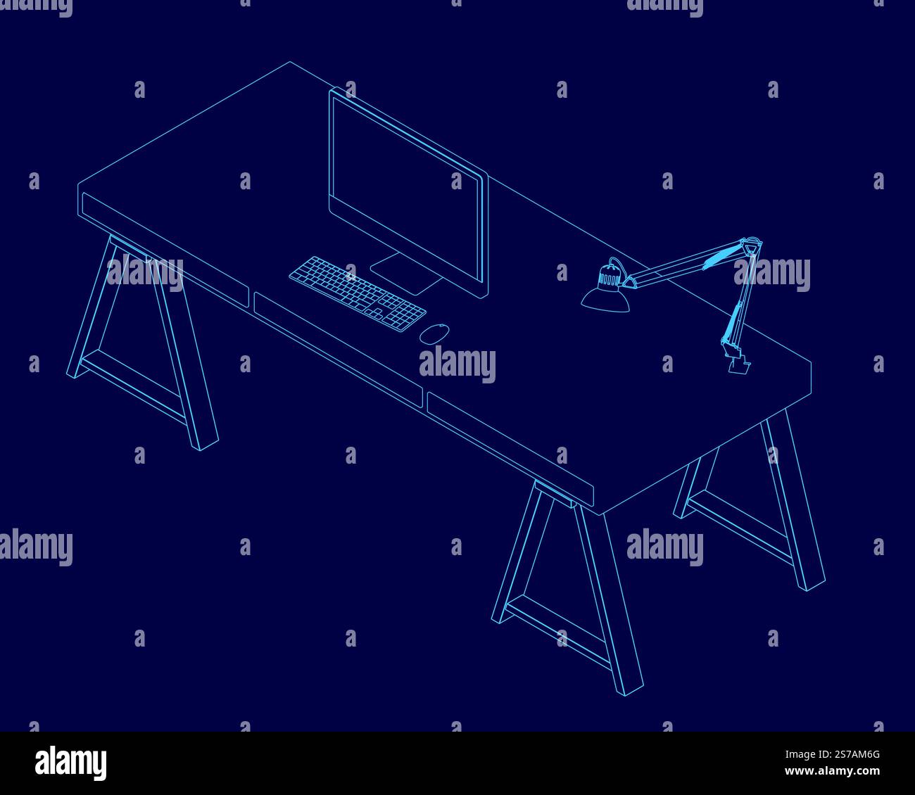 Comfortable home workspace pc Stock Vector Images - Alamy