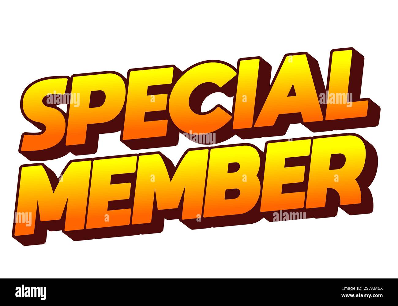 Special member. Text effect design in modern colors with 3D effect look ...