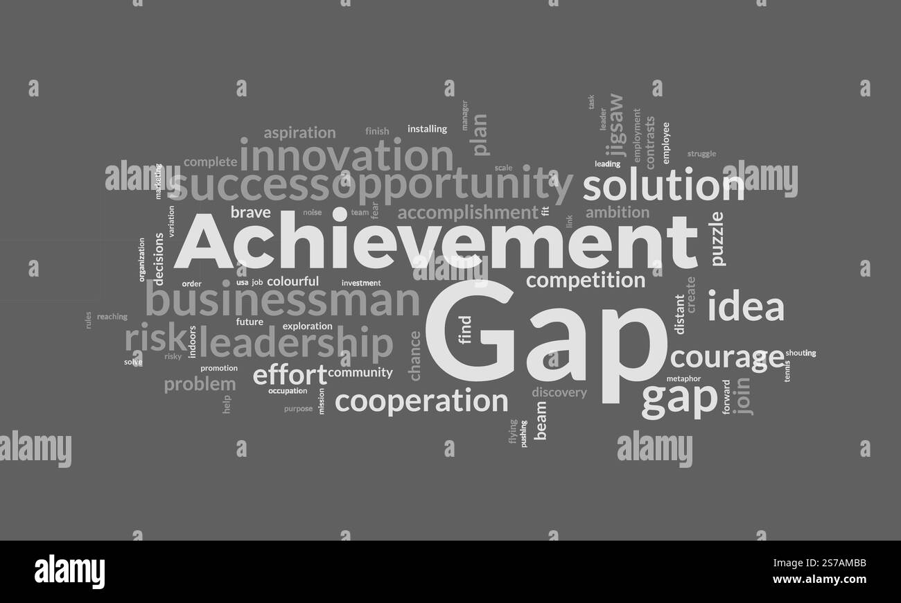 Achievement Gap word cloud template. Achievement Gap concept vector ...