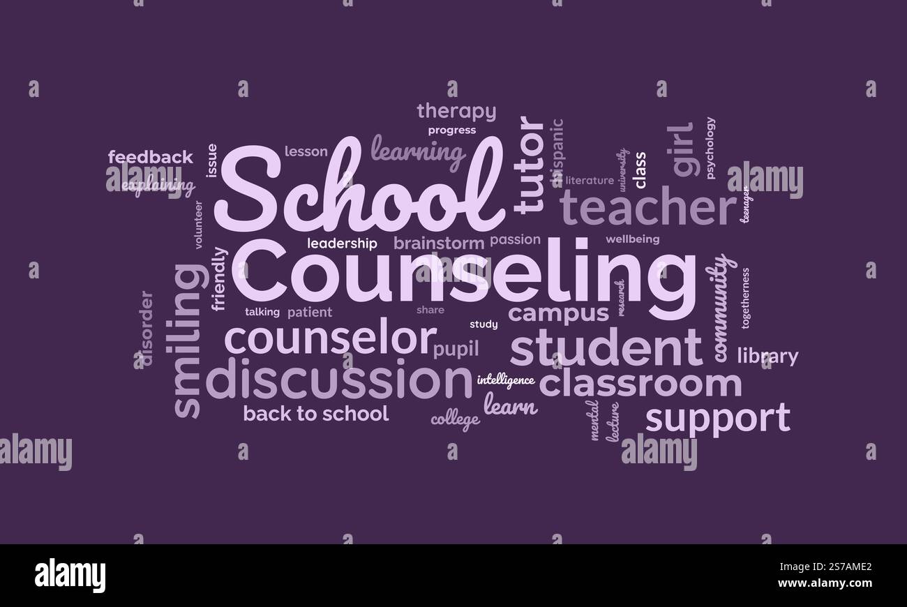 School Counseling word cloud template. School Counseling concept vector tagcloud background ...