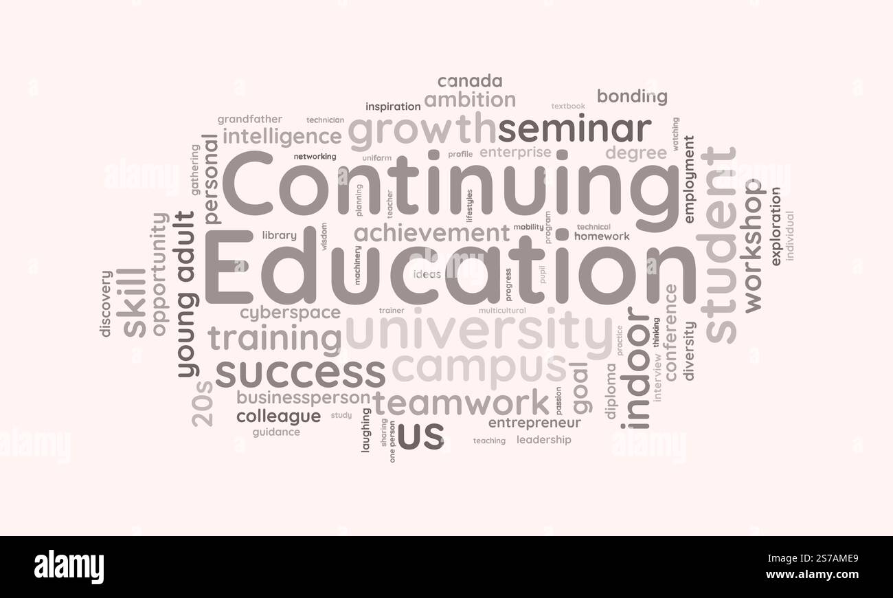 Continuing Education word cloud template. Continuing Education concept ...