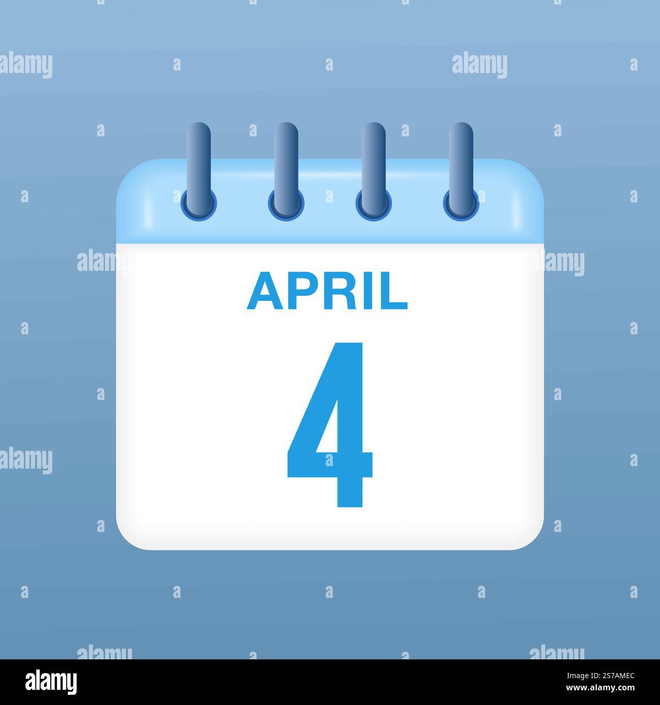 April 4 - calendar and Time planner. Daily Calendar Icon reminder ...