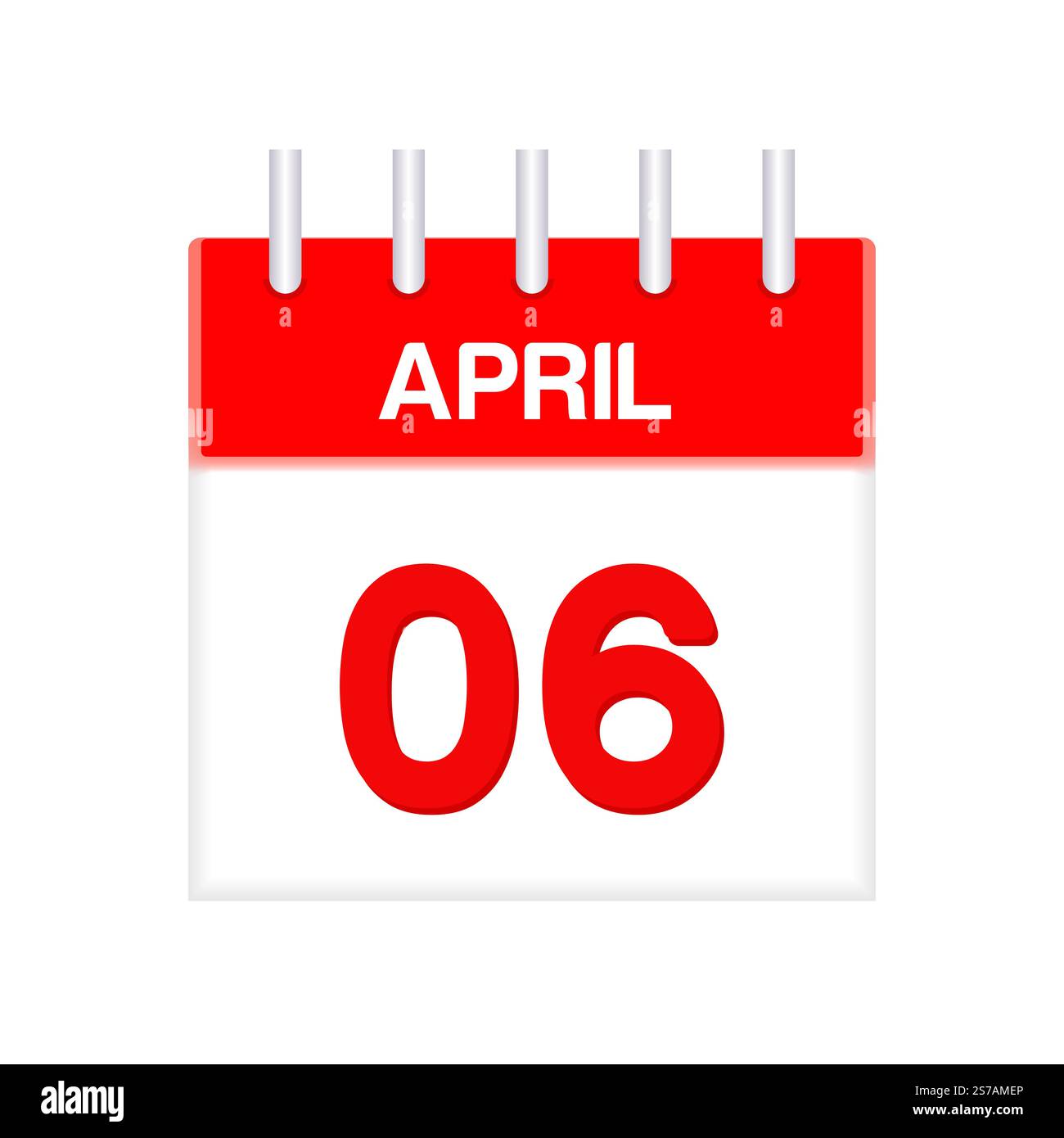 April 6 - calendar and Time planner. Daily Calendar Icon reminder ...