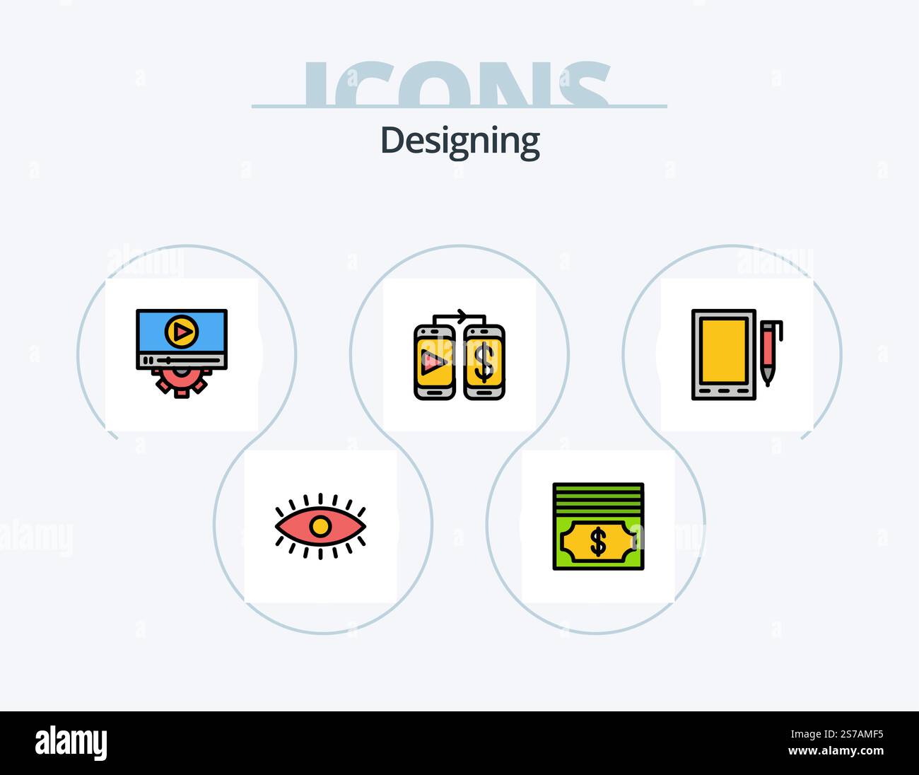 Designing Line Filled Icon Pack 5 Icon Design. . design. design. image ...