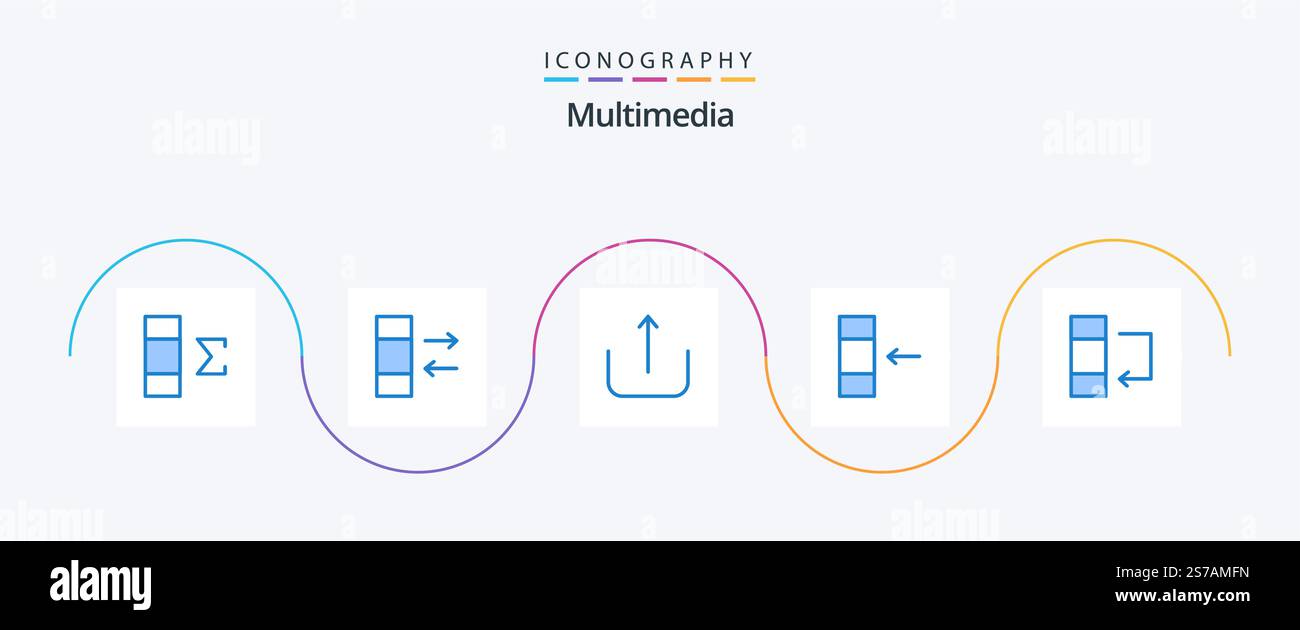 Multimedia Blue 5 Icon Pack Including . upload. swap. column Stock ...