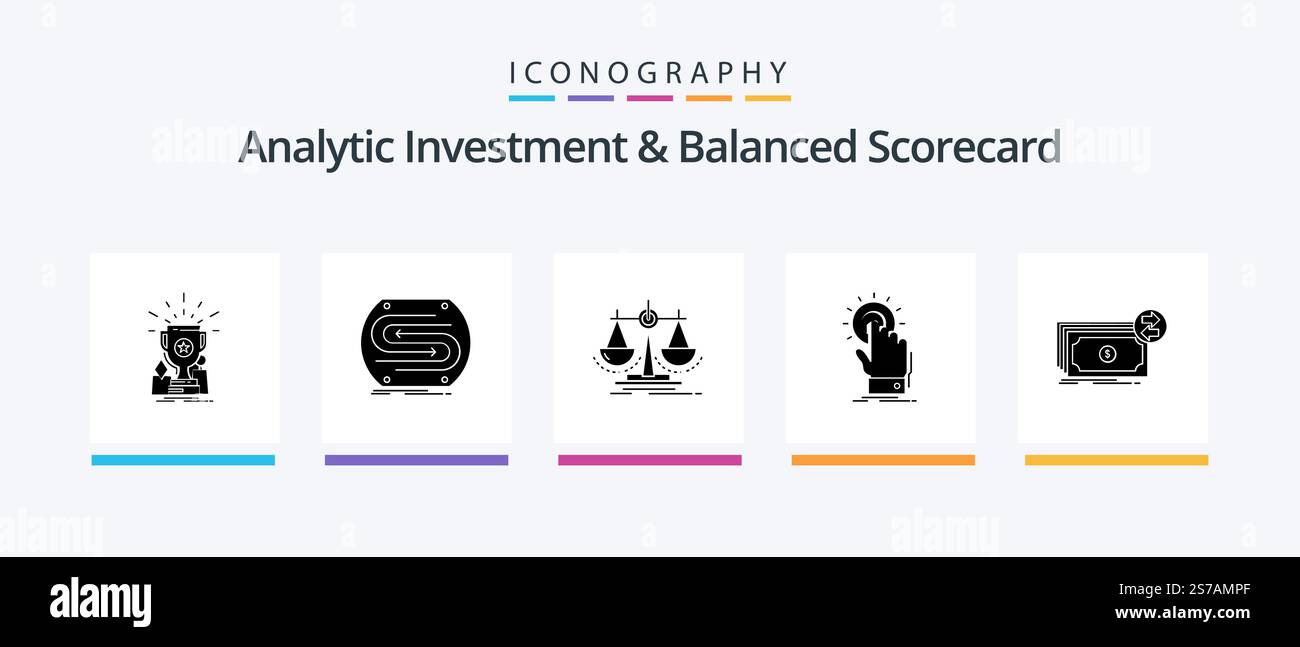 Analytic Investment And Balanced Scorecard Glyph 5 Icon Pack Including ...