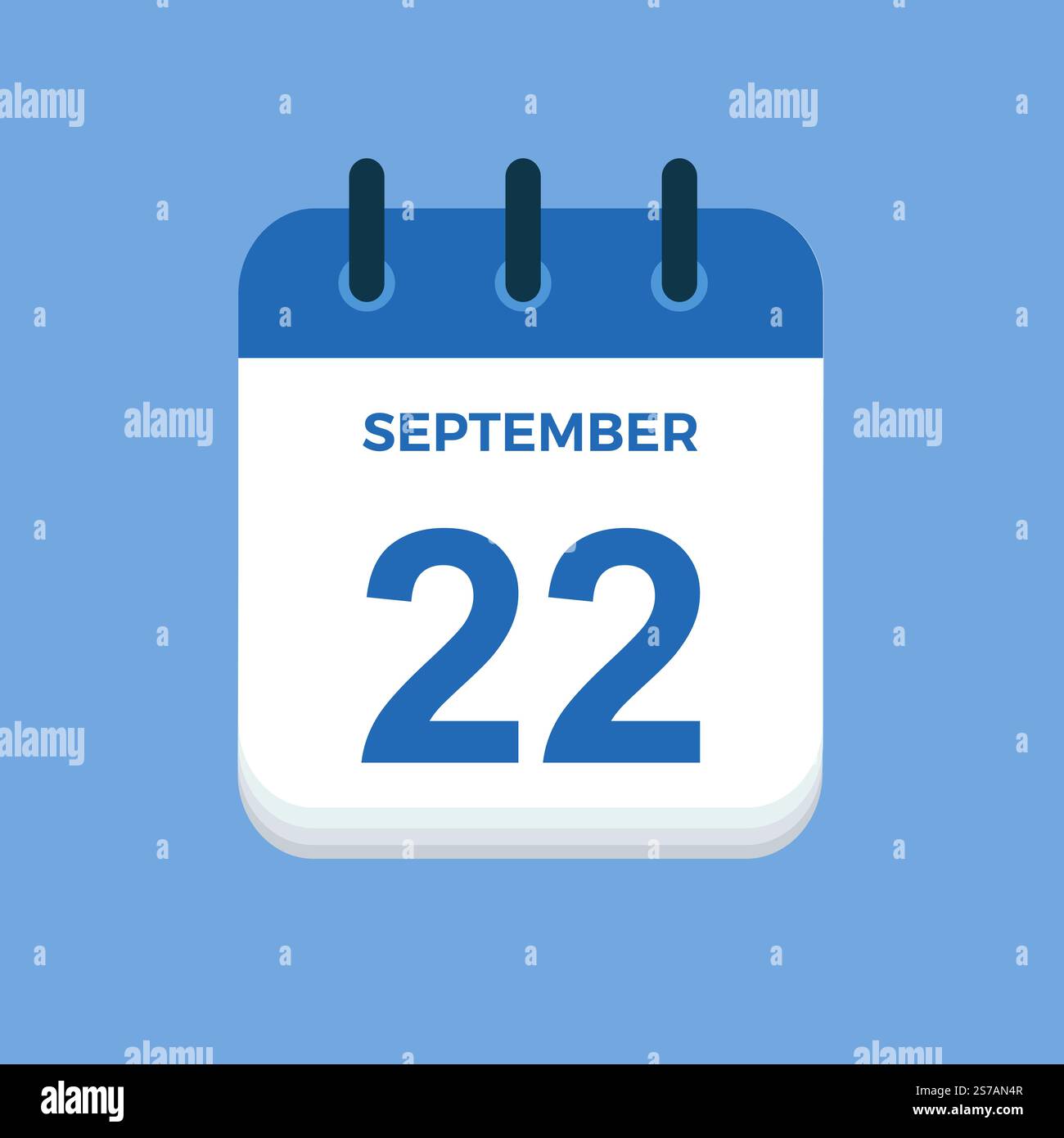 September 22 - calendar and Time planner. Daily Calendar Icon reminder. Vector Illustration ...
